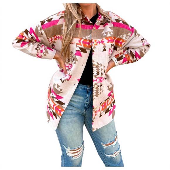 blue b | Jackets & Coats | New Blue B Lauren Aztec Oversized Western ...